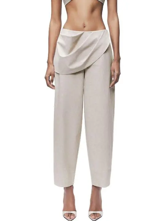 NOCTURNE Waist Panel Trousers - Ivory