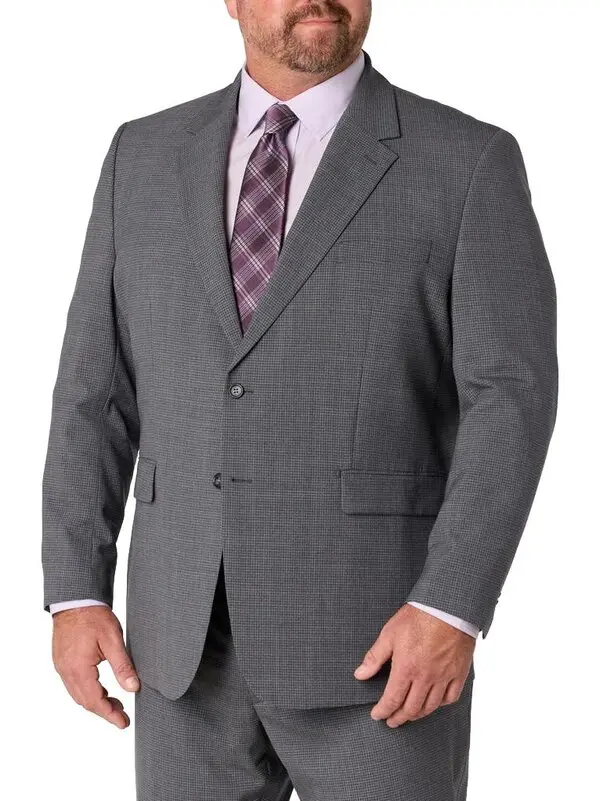 JV REFLEX Big & Tall Tonal Suit Jacket - Grey