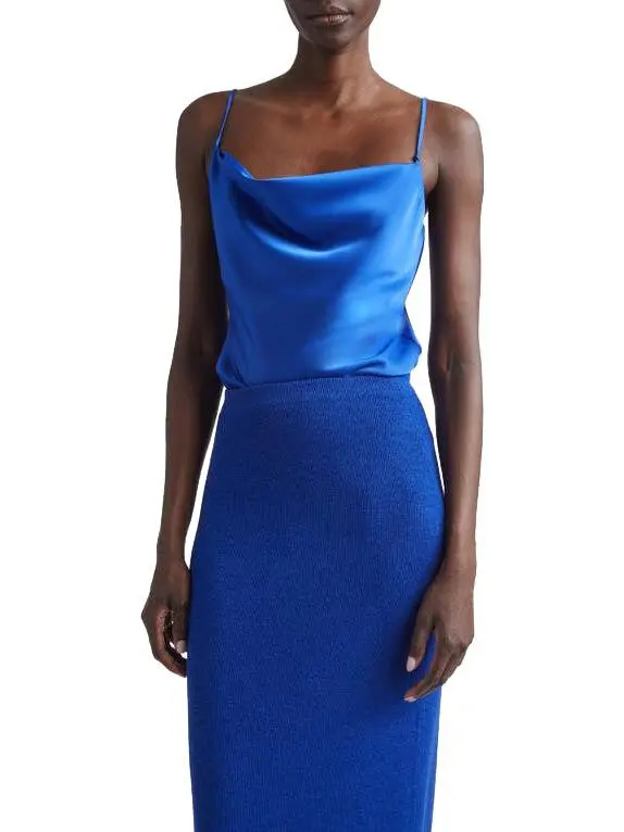 St. John Monroe Liquid Satin Camisole Top - Cobalt