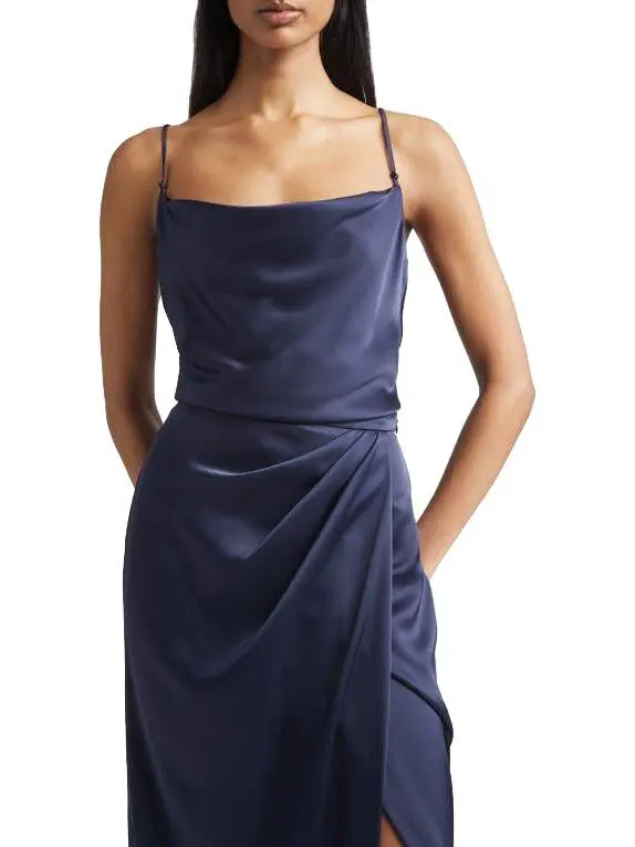St. John Monroe Liquid Satin Camisole Top - Midnight