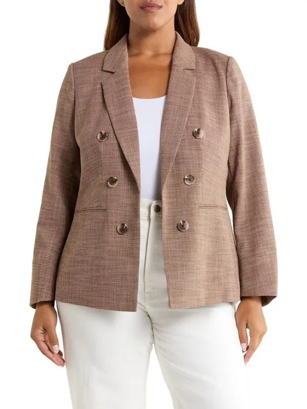 Jones New York Double Breasted Blazer - Fudge Multi