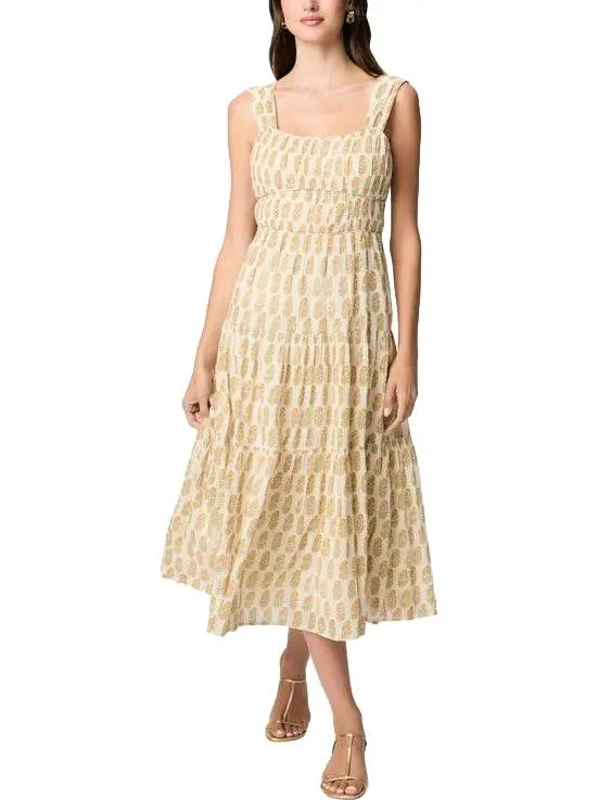 Paige Kinney Tiered Midi Dress - Bone Multi