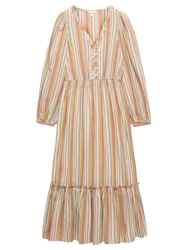 PER UNA BY M&S Striped Long Sleeve Maxi Dress - Pink/multi