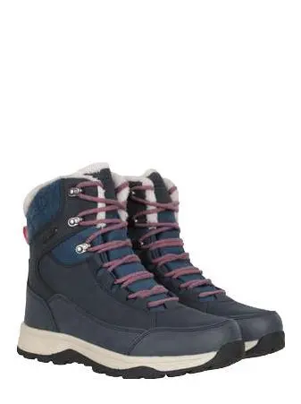 Mountain Warehouse Tundra Leather Lace-up Snow Boots - Navy