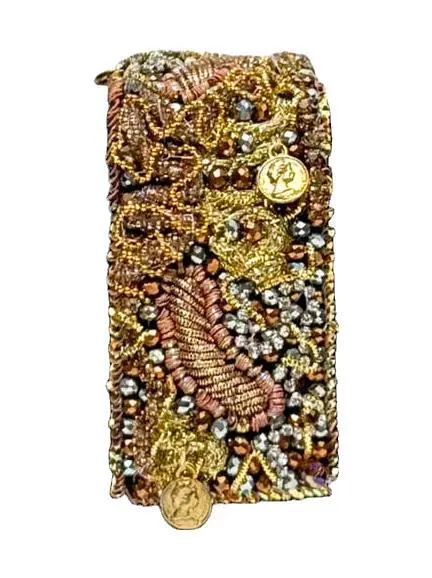 SIMITRI Metal Beaded Clutch With Chain Strap - Heirloom