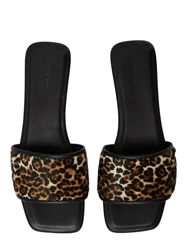 ANINE BING Ria Slides With Print And Embossed Monogram - Leopard