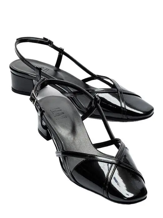 PROLOGUE SHOES Olena Block Heel Slingback Pumps - Black