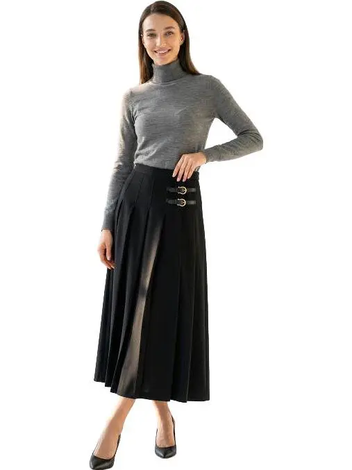 EXQUISE Jazmyn Midi Skirt - Black
