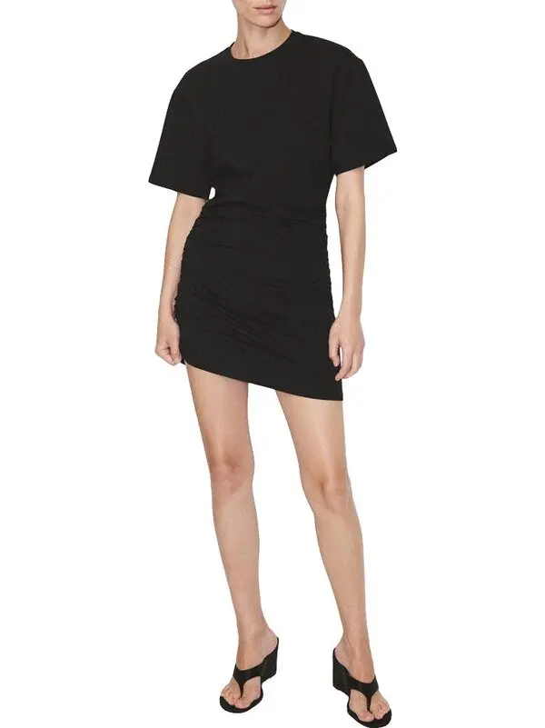 Mango Lennon Ruched T-shirt Dress - Black