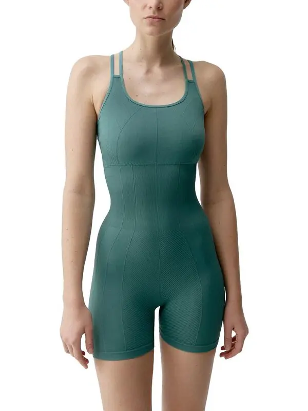 BORN LIVING YOGA Clio Seamless Short Sports Romper - Cucumber