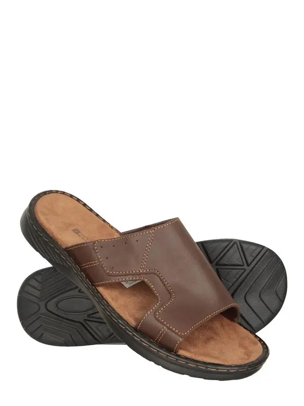 Mountain Warehouse Comfort Leather Slip-on Sandals - Brown