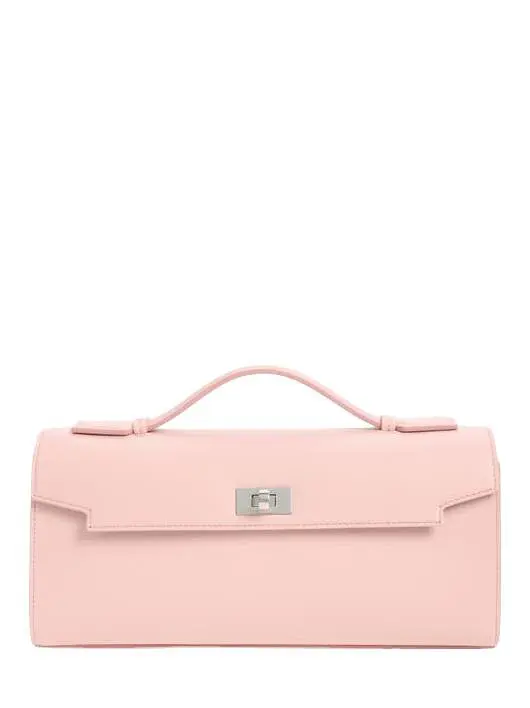 ANYA HINDMARCH Mortimer Leather Clutch - Shell Pink