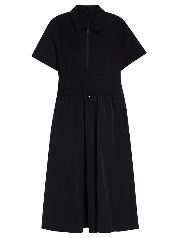 Moncler Half-zip Nylon Polo Dress - Black