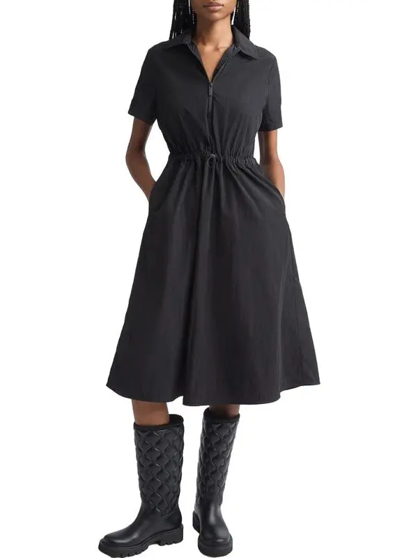 Moncler Half-zip Nylon Polo Dress - Black