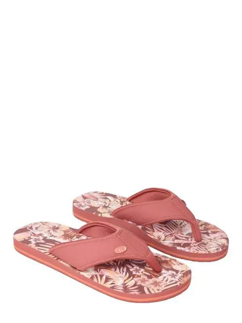 ANIMAL Leaf Print Flip Flops - Tan