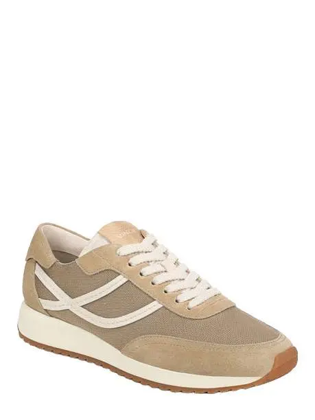 Vince Santa Monica Lace-up Suede And Textile Sneakers - Wheat/moonlight