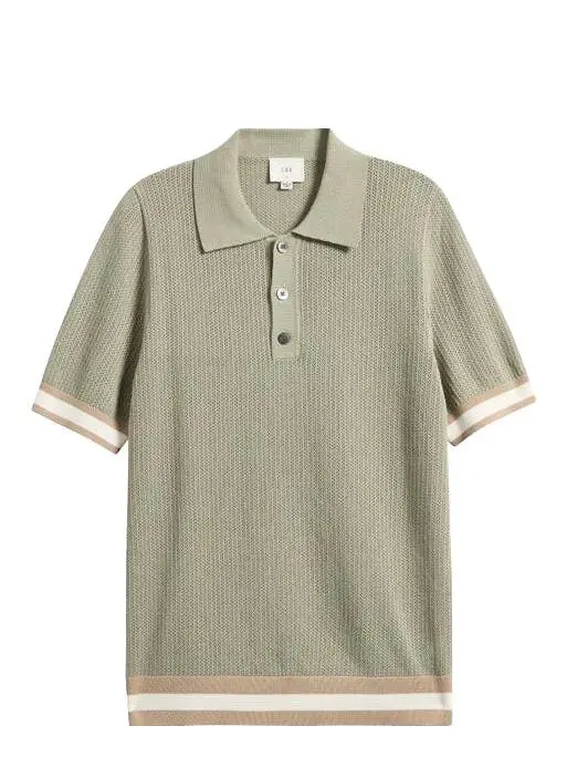 CHE Quinn Open Knit Polo Sweater - Sage- 16