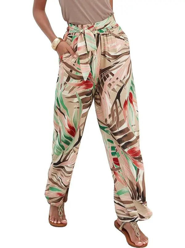 LASCANA Printed Wide Leg Pants - Sand Print