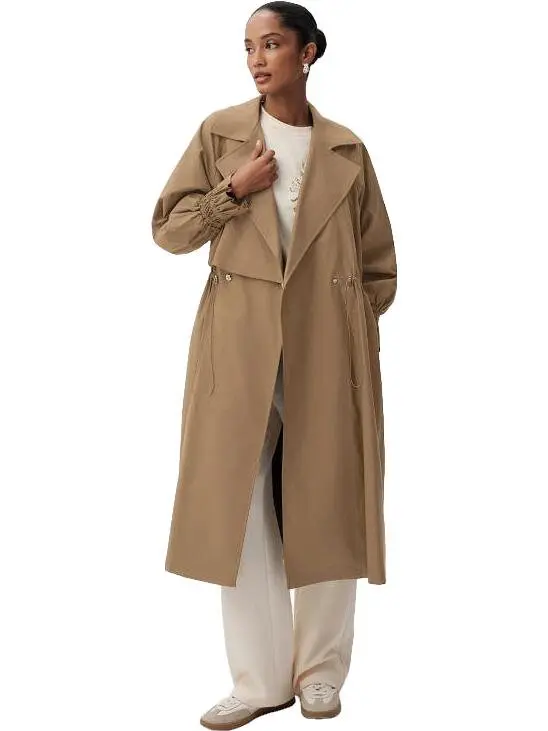 EXQUISE Daniele Belted Midi Trenchcoat - Camel
