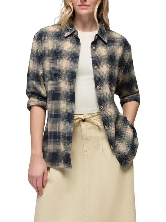 Prana Cabin Core Plaid Flannel Shirt - Stone