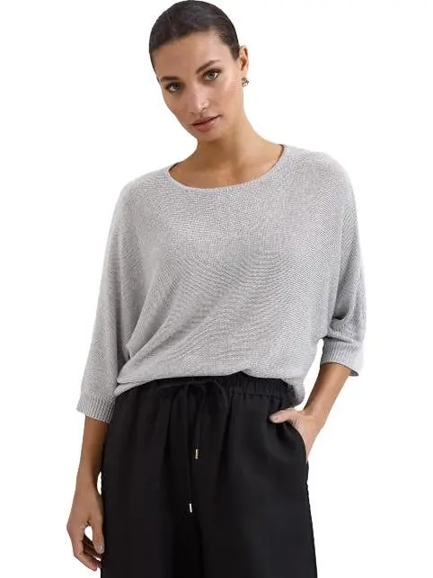 PHASE EIGHT Cristine Metallic Knitted Jumper - Silver