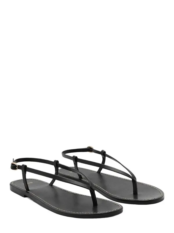 Mango Ankle Strap Thong Sandal - Black