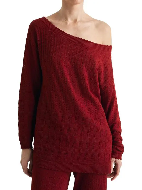 SCALPERS Pointelle Jumper - Red