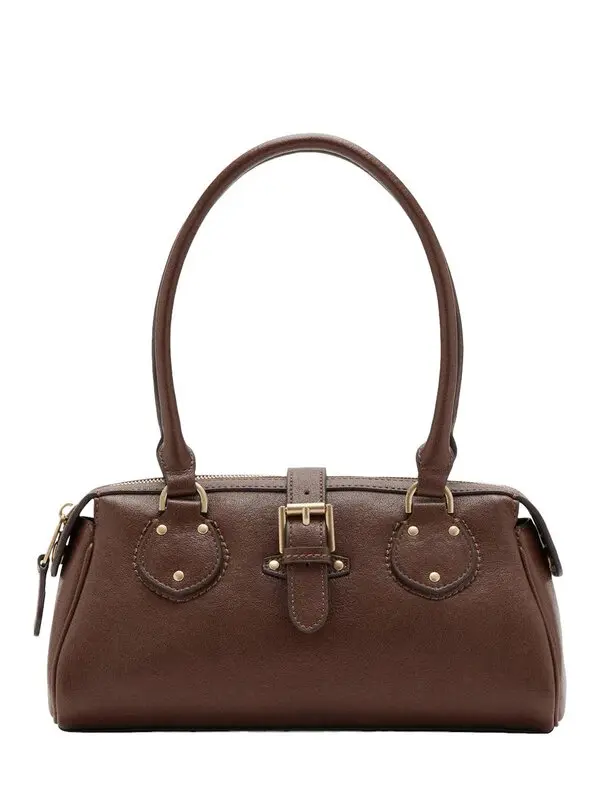 Mango Balboa Faux Leather Shoulder Bag - Brown