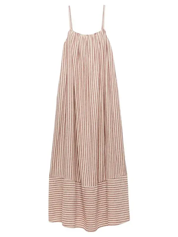 M&s Stripe Maxi Dress - Brown/multi