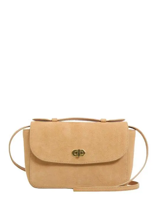Clare V. Kathryn Suede Shoulder Bag - Dune
