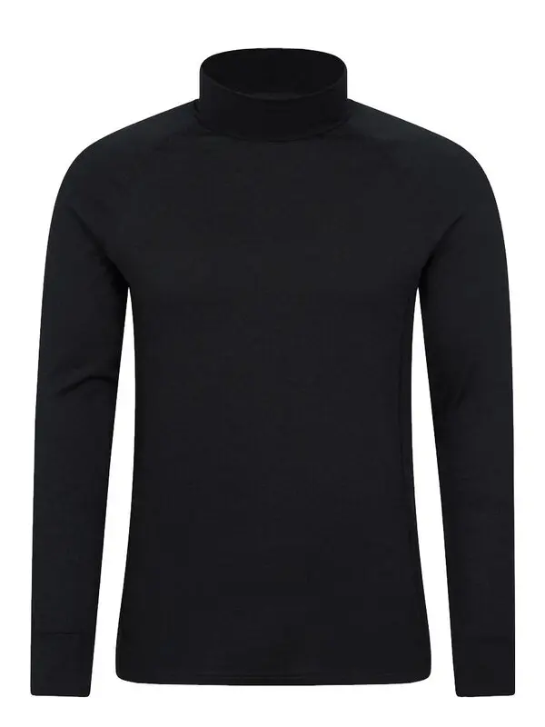 Mountain Warehouse Summit Merino Wool Funnel Neck Thermal Top - Black