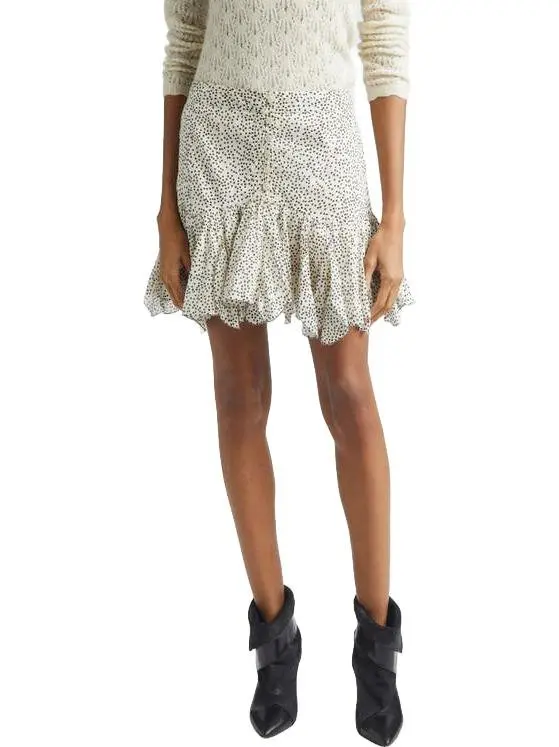 Isabel Marant Étoile Daneen Ruffle Polka Dot Mini Skirt - Ecru/black