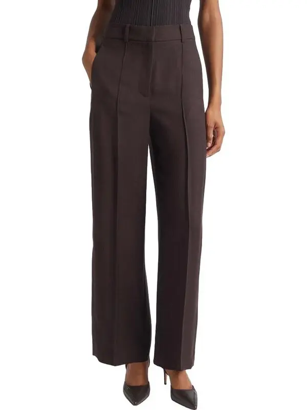 REISS Jodie Wide Leg Trousers - Grape