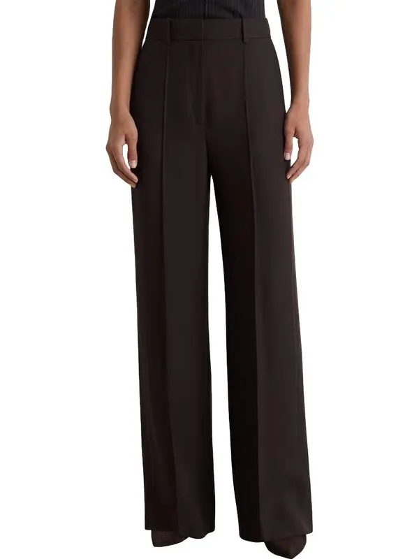 REISS Jodie Wide Leg Trousers - Grape