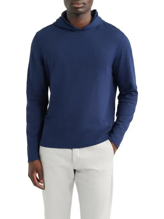 Johnnie-o Stretch Cotton Blend Pebble Hoodie - Navy