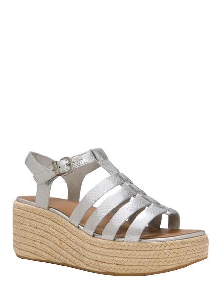 Fitflop Metallic Espadrille Flatform Fisherman Sandals - Silver