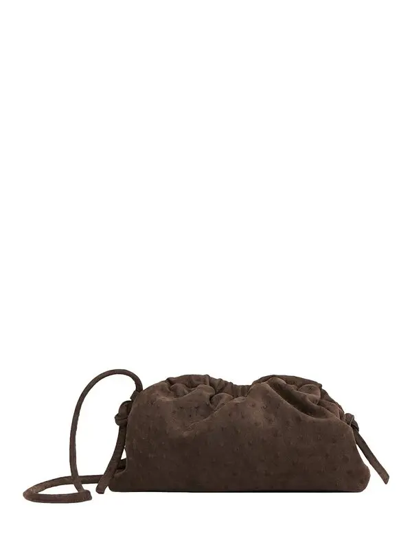 MANSUR GAVRIEL Mini Cloud Ostrich Embossed Suede Clutch - Ebony