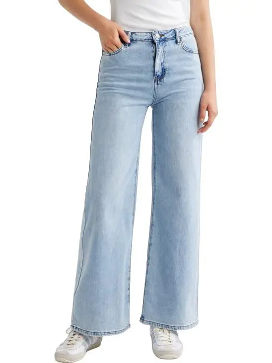TRACTR High Rise Wide Leg Jeans - Indigo