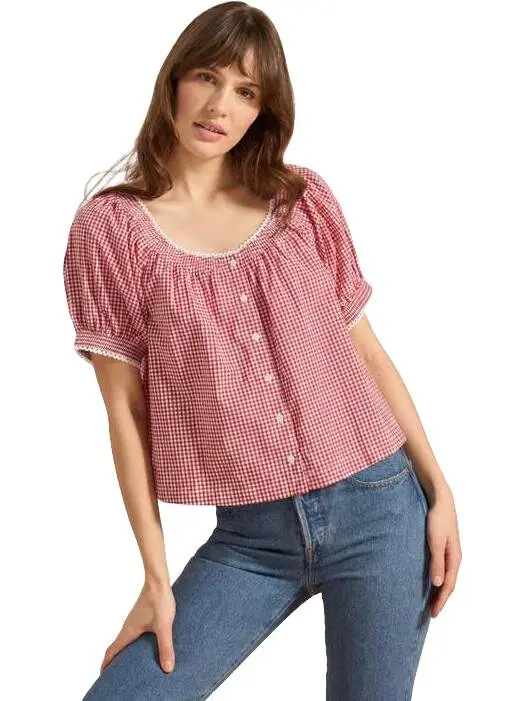 IF ONLY IF Caitlyn Blouse - Redcurrant Gingham
