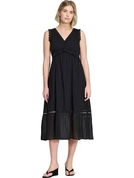 FINERY LONDON Petite Myriam Sleeveless Midi Dress - Black