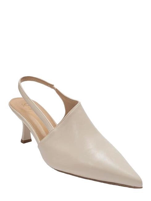 PROLOGUE SHOES Yarel Stiletto Slingback Pumps - Ecru