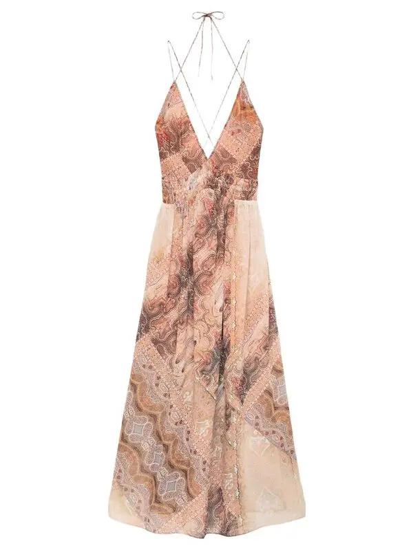 PER UNA BY M&S Paisley Print Plunge Neck Maxi Dress - Pink/multi