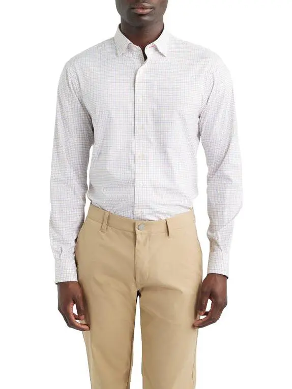 Johnnie-o Bluffton Everyday Performance Pin Pane Button-up Shirt - Punch