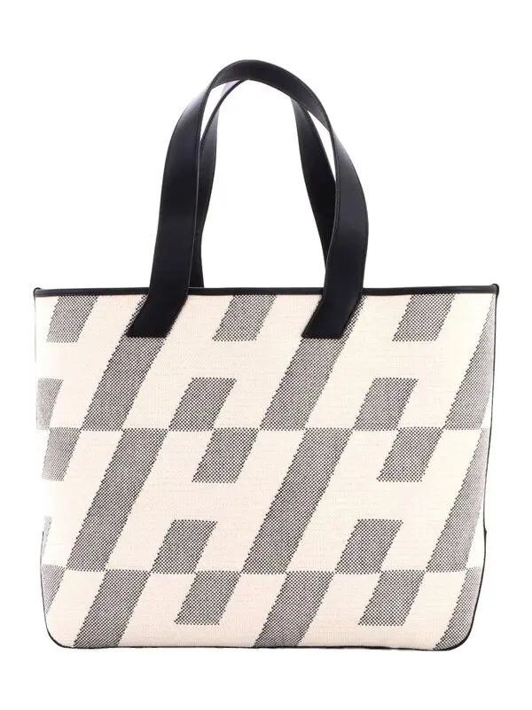 Hermès Cabas H En Biais Tote Canvas With Leather 40 - Black