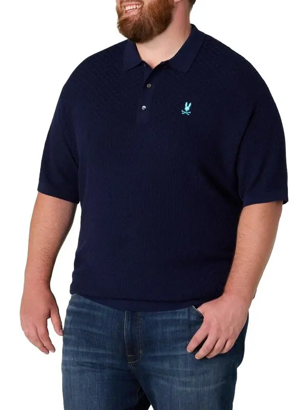 Psycho Bunny Big & Tall Jace Knit Polo Shirt - Navy