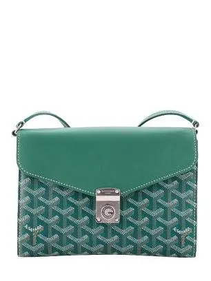 Goyard Chypre Wallet On Strap Coated Canvas With Leather - Green