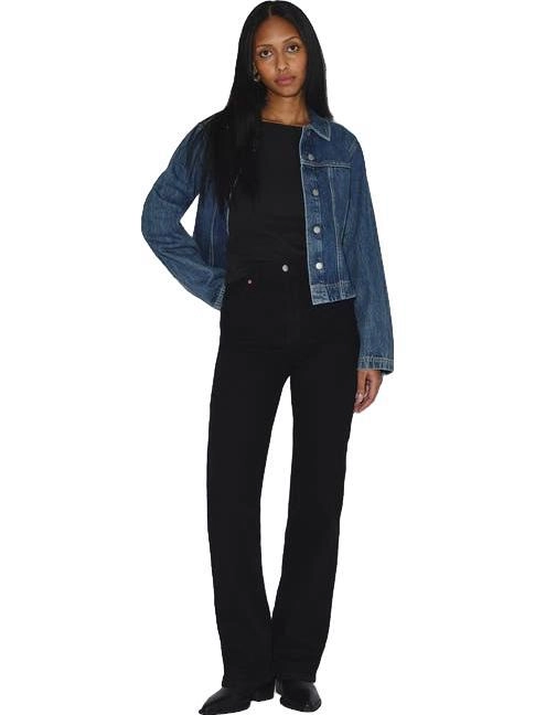 DR. DENIM Moxy High Straight Jeans - Solid Black