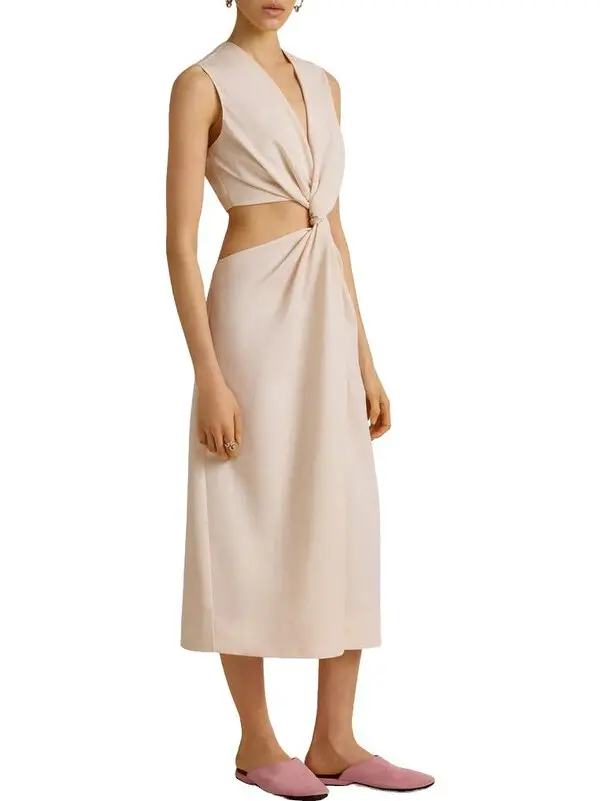 Marina Moscone Cotton Twist Dress - Ecru