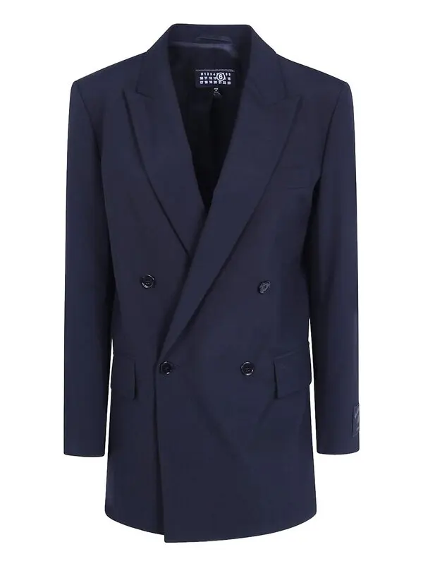 MAISON MARGIELA Wool-blend Double-breasted Blazer - Black