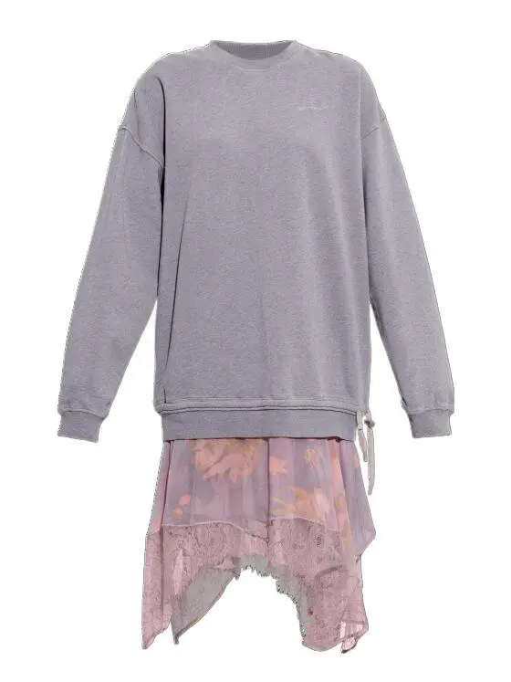 DIESEL® D-orelya Layered Sweatshirt Dress - Gray
